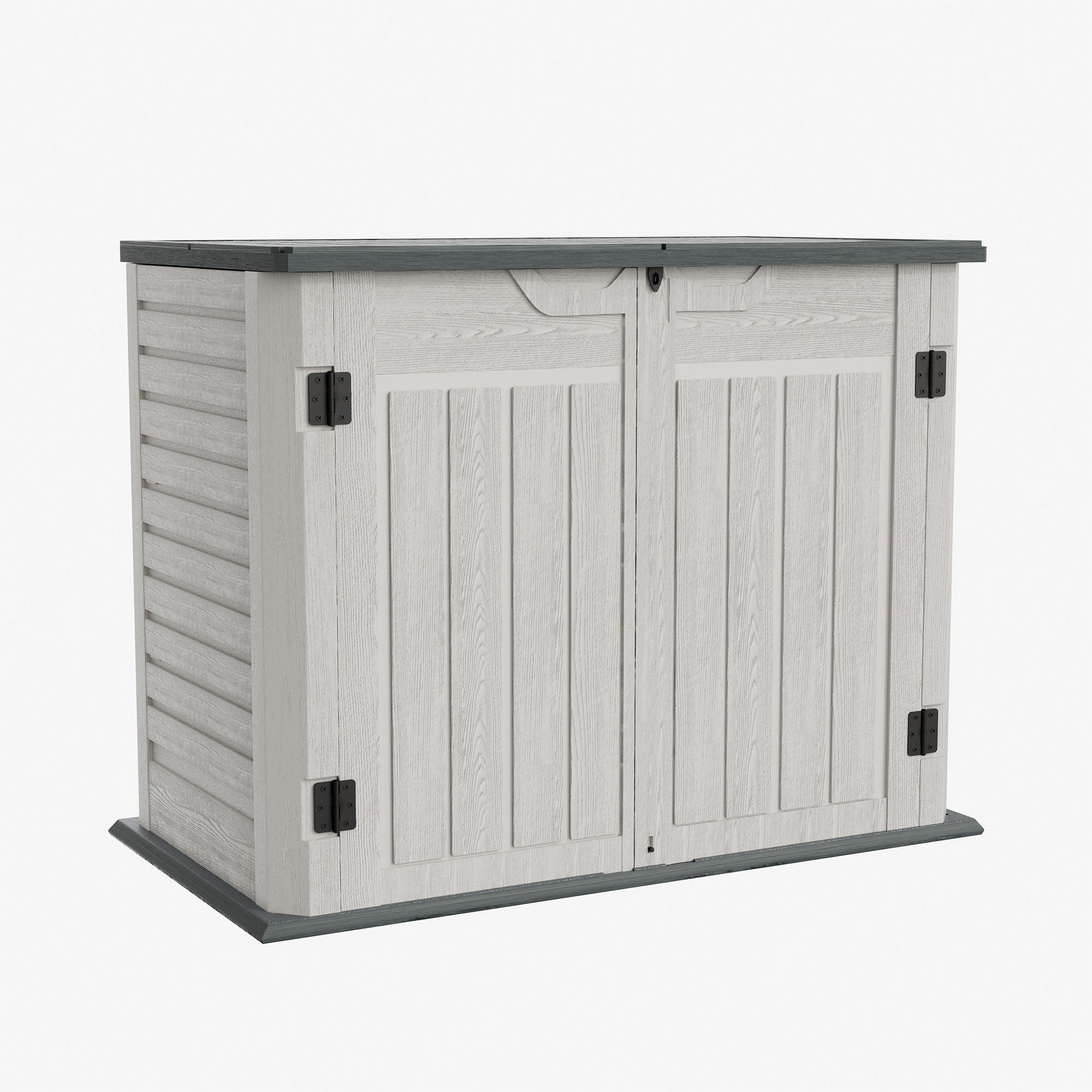Lark Manor Olmsted 130 Gallon Water Resistant Lockable Deck Box in Grey ...