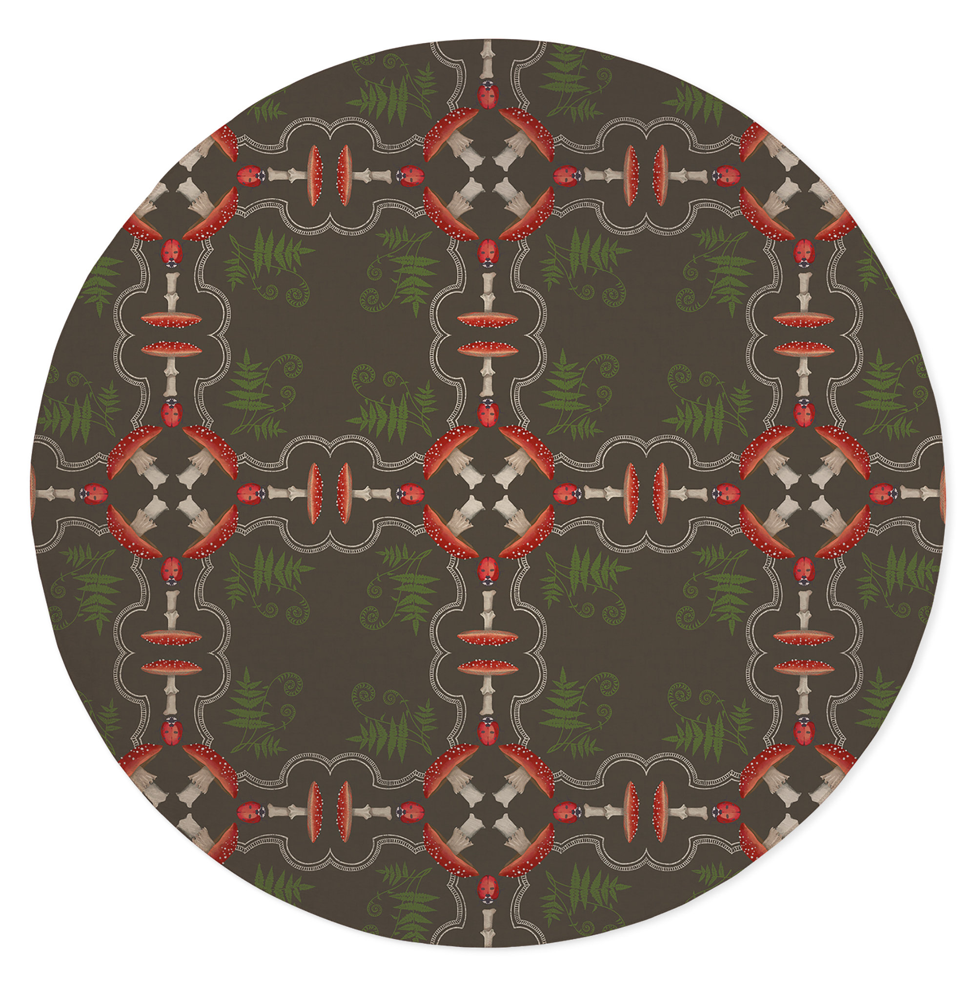 KAVKA DESIGNS MUSHROOM TILE BROWN Kitchen Mat By Kavka Designs ...