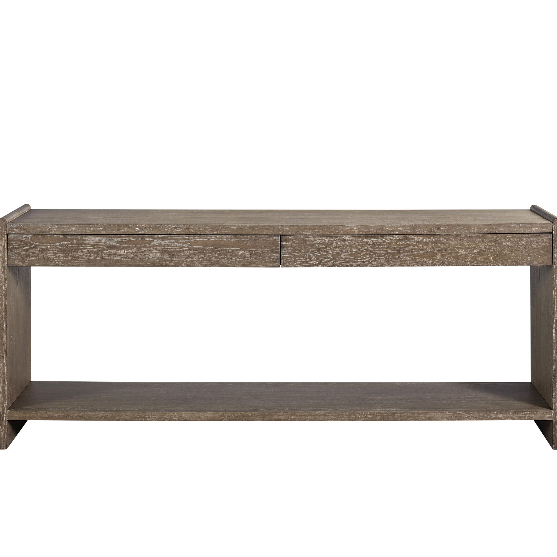 Latitude Run® 72 - Inch Wide Table, Two Concealed Drawers, Brown Finish ...