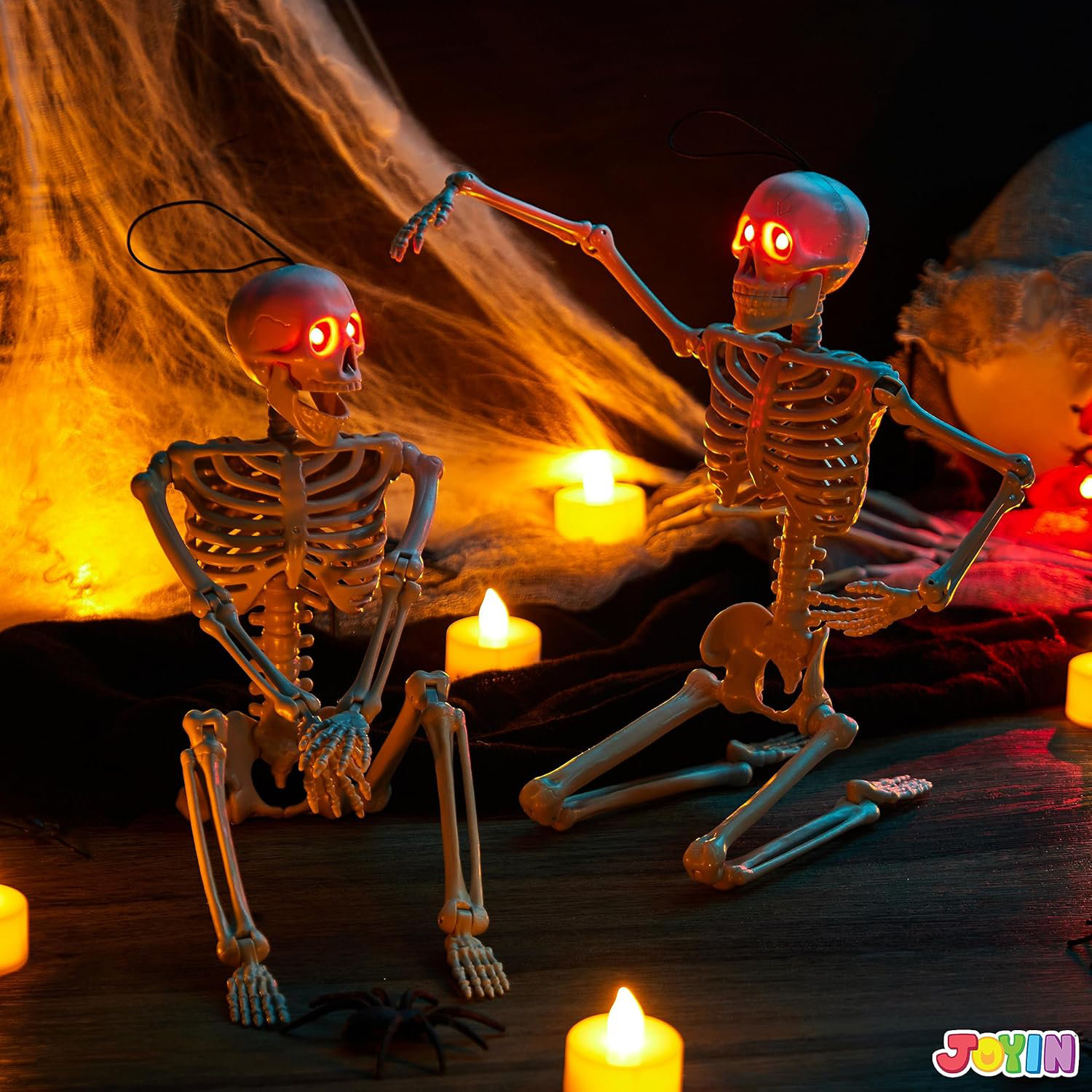 The Holiday Aisle® 2 PCS 16” Halloween Skeletons Decoration Full Body ...
