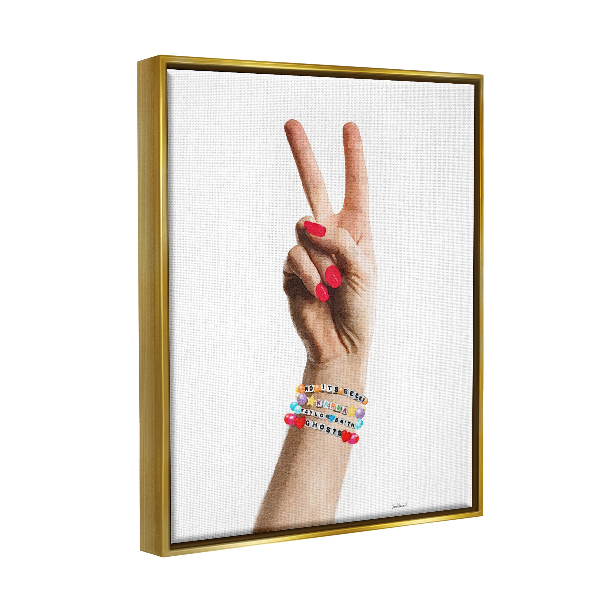 Ebern Designs Peace Sign Hand Framed On Canvas by Amanda Greenwood ...