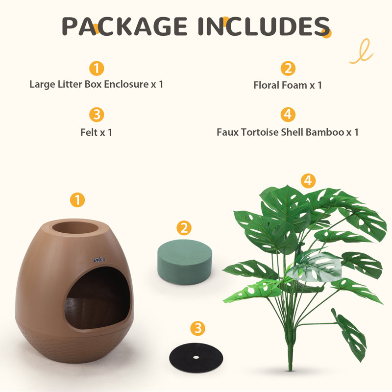 Tucker Murphy Pet™ Eggloa6 Hidden Litter Box - Plant Litter Box ...