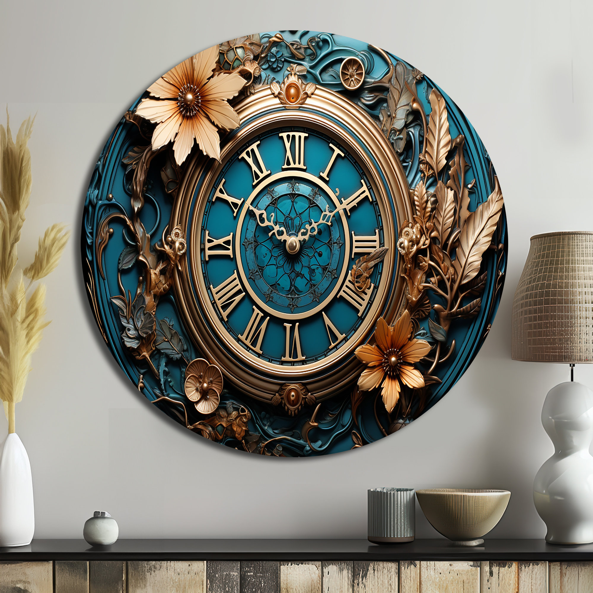Design Art Clock Industrial Elegance I - Fashion Round Metal Art | Wayfair