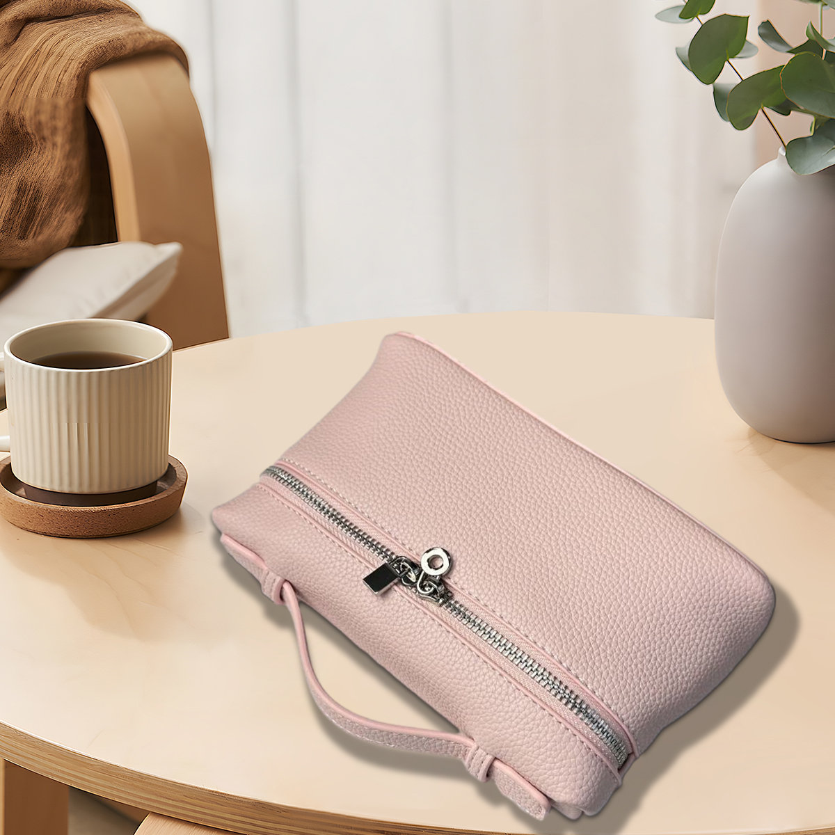 Rebrilliant Nayalis Lychee Grain Cowhide 1 Makeup Organizer | Wayfair