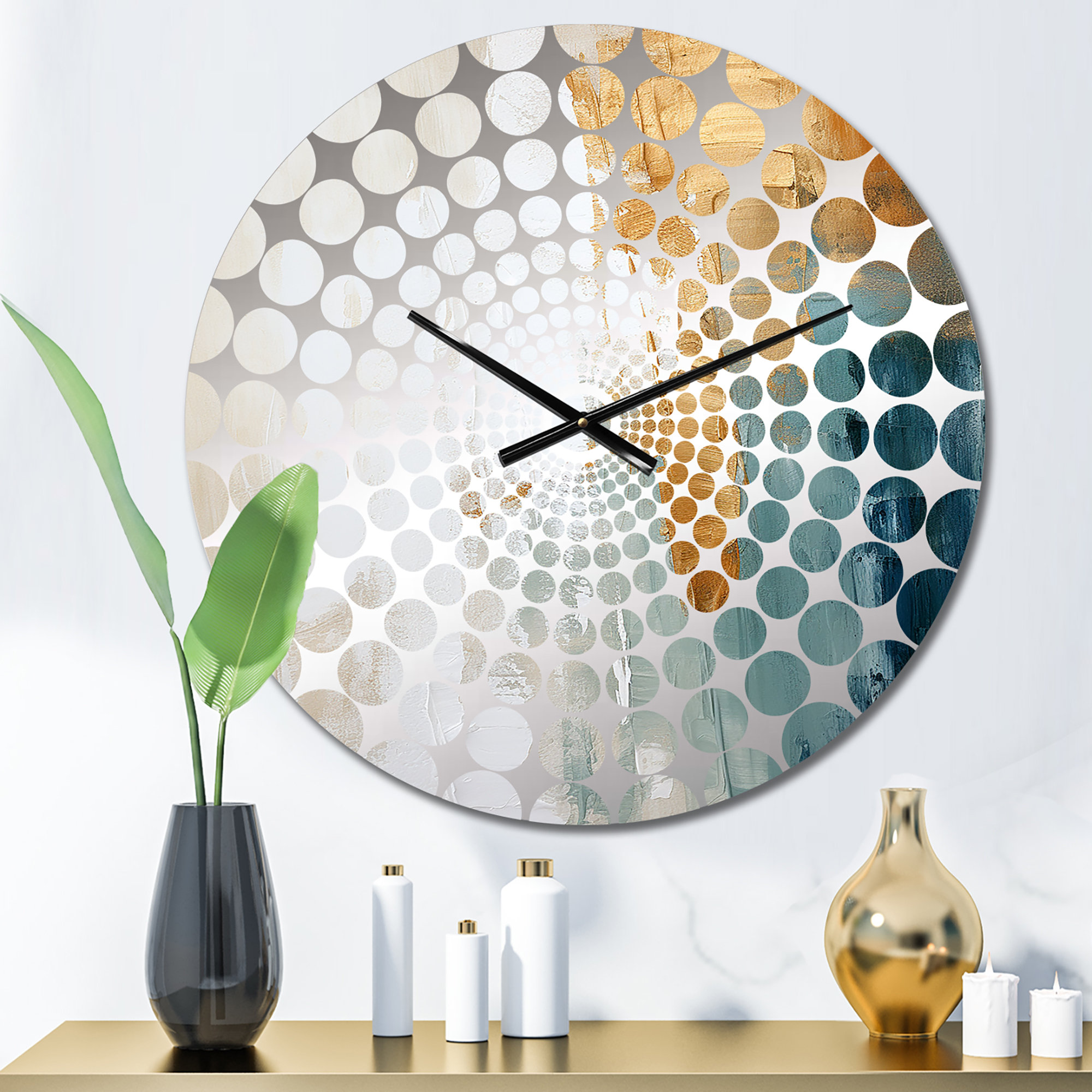 Ivy Bronx Morgen - Abstract Painting Wall Clock | Wayfair