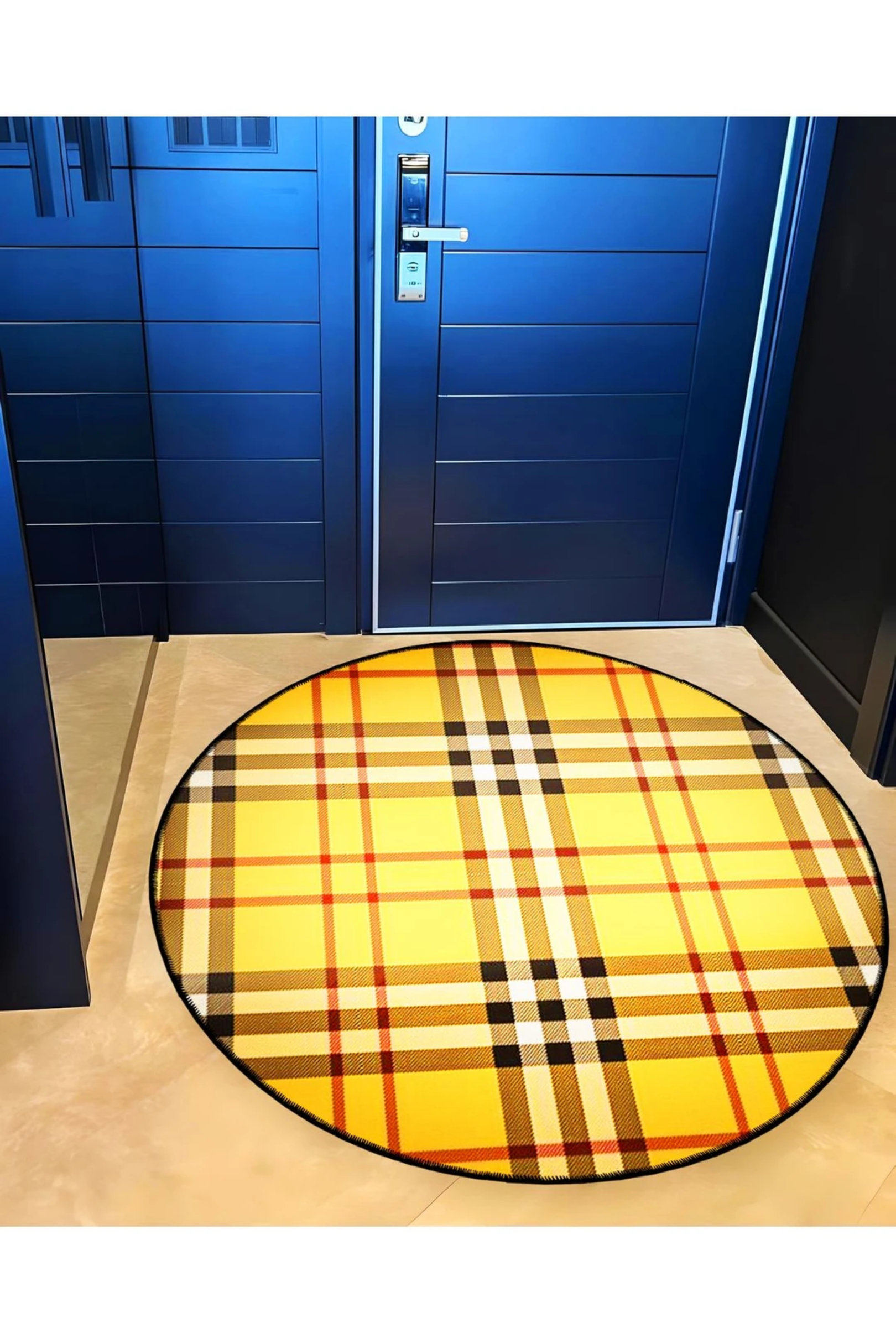 East Urban Home Yellow Plaid Patterned Heart Detailed Woven Base ...