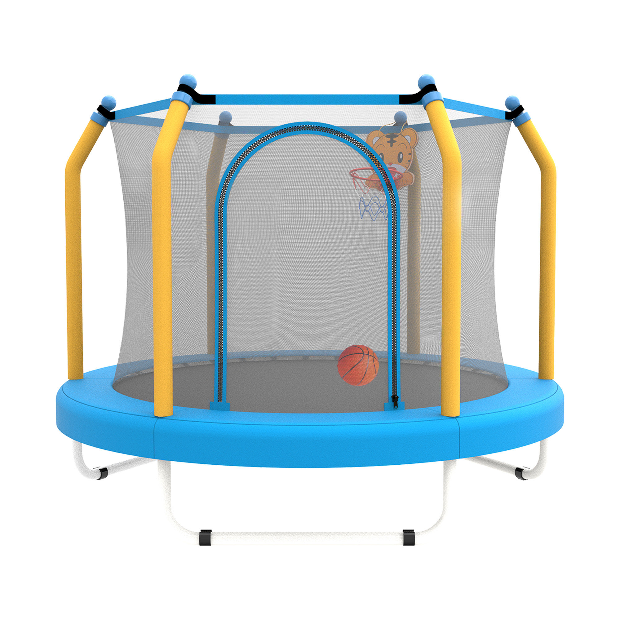 Mersco 55'' Mini Trampoline for Kids, Toddler Trampoline with Enclosure ...