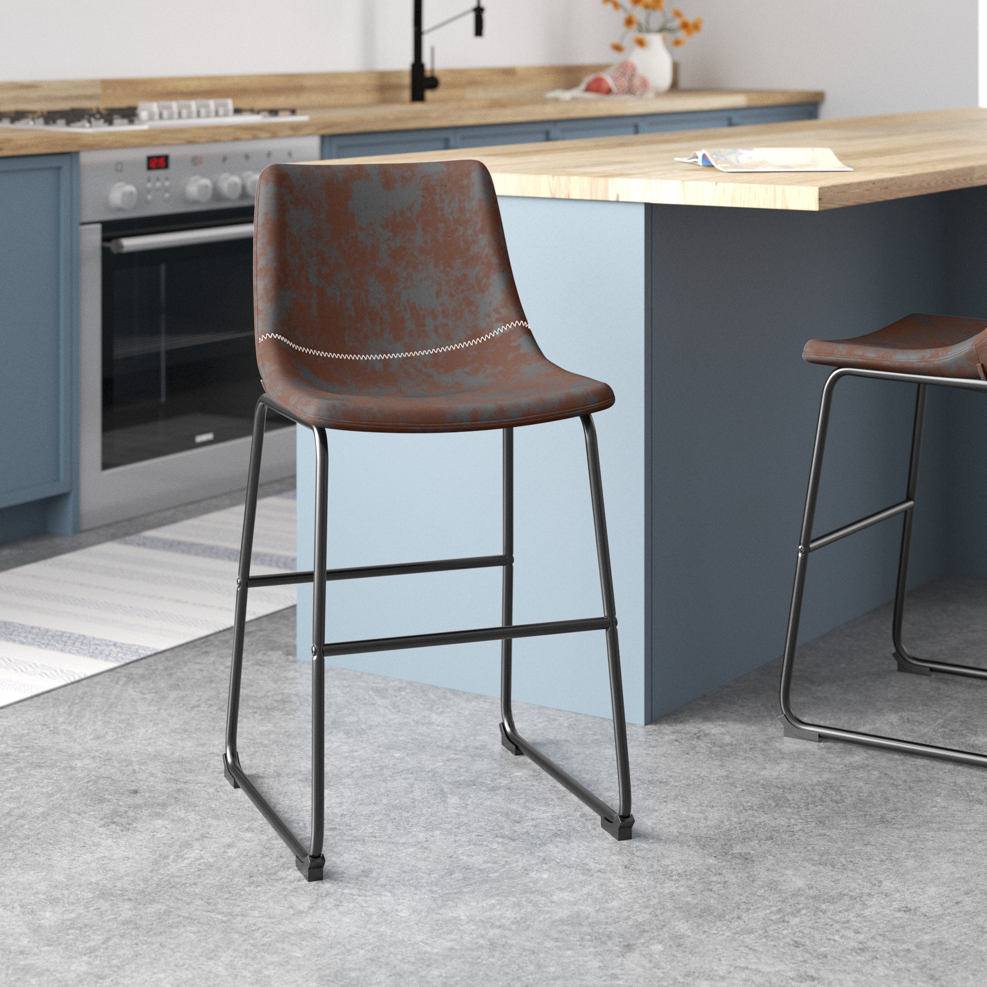 Steelside™ Sanjana Upholstered Stool | Wayfair