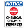 SignMission OSHA Notice - Chemical Spray in Progress Sign with Symbol ...