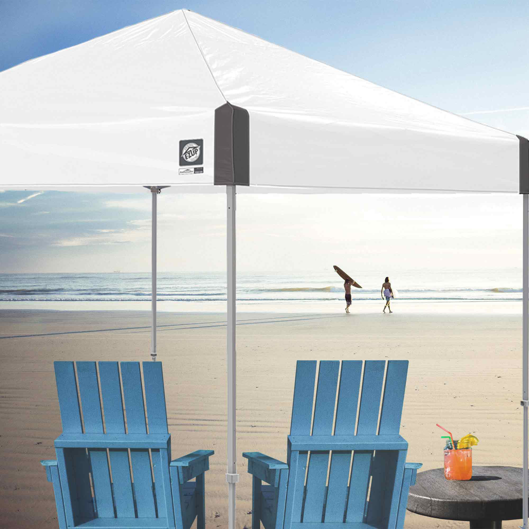 E-Z UP Ambassador Instant Shelter 10 Ft. W x 10 Ft. D Steel Pop-Up ...