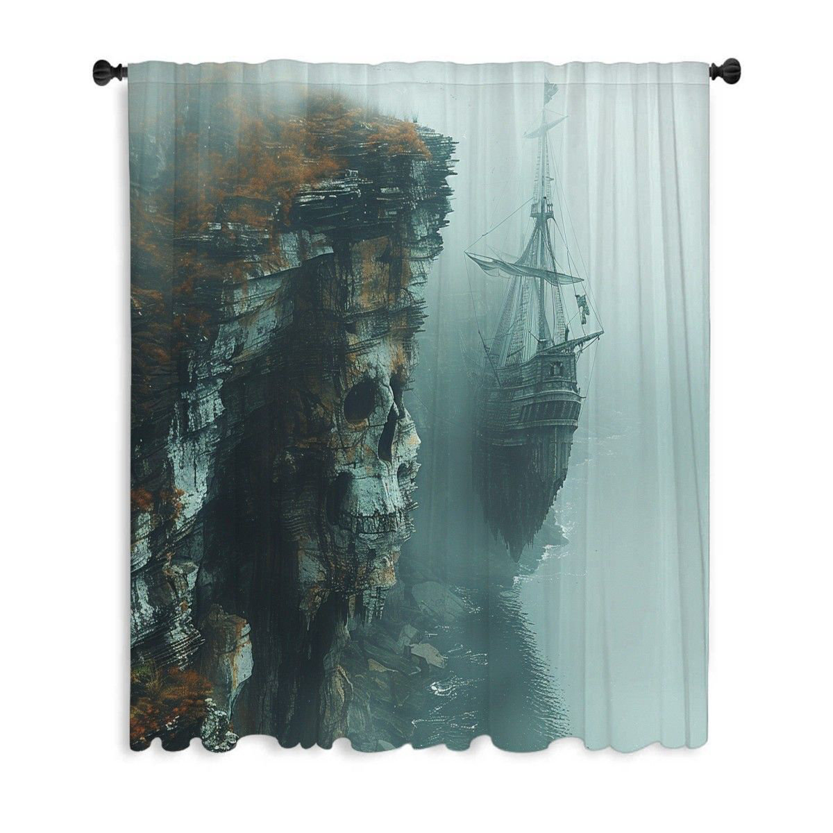 VisionDecor Pirate Window Curtains, Landscape Blockout & Sheer Curtains ...