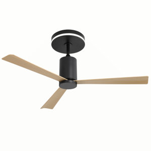 Ebern Designs 52" 3-Blade Propeller Flush Mount Ceiling Fan With Light ...