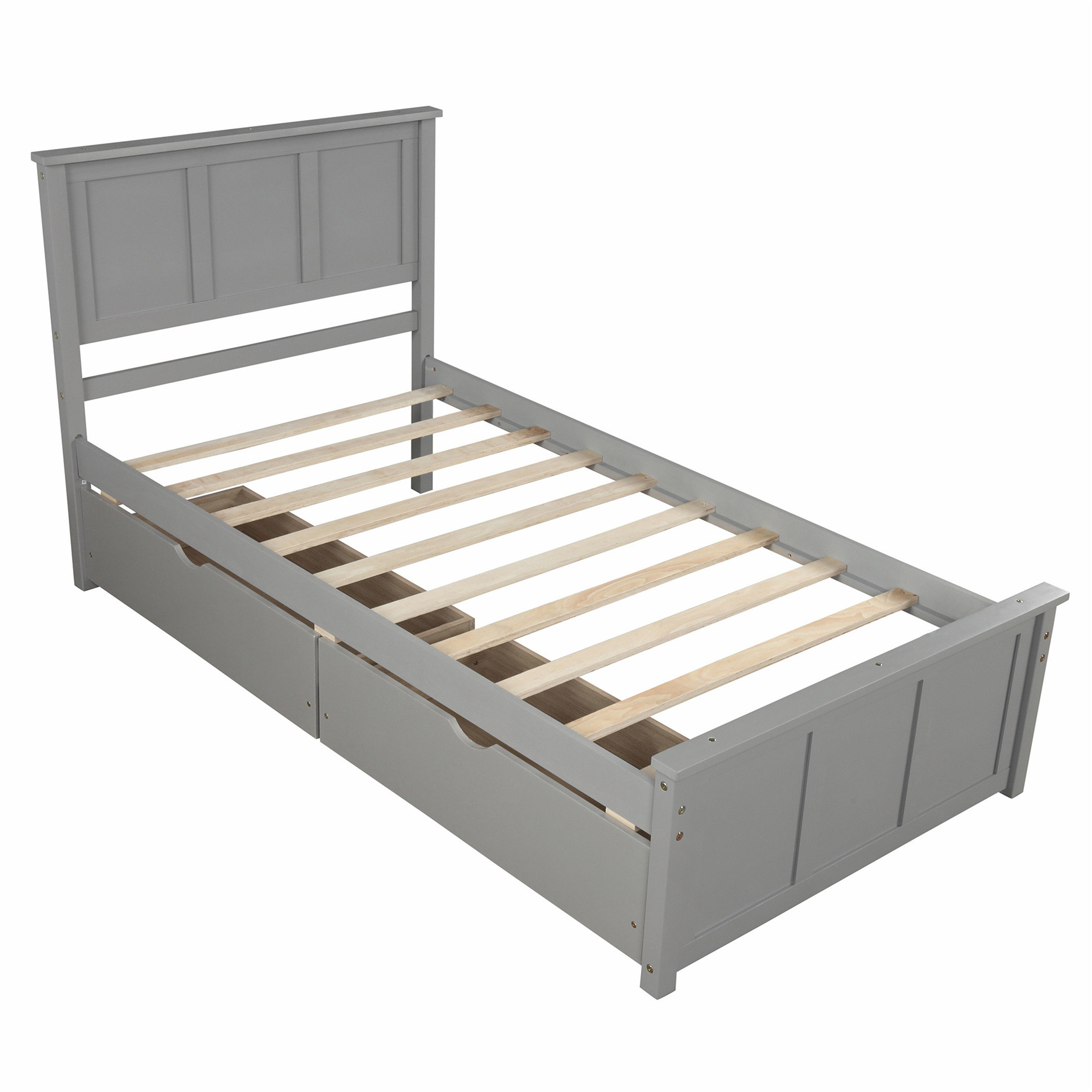 Red Barrel Studio® Versatile Twin Size Platform Storage Bed with Wheels ...