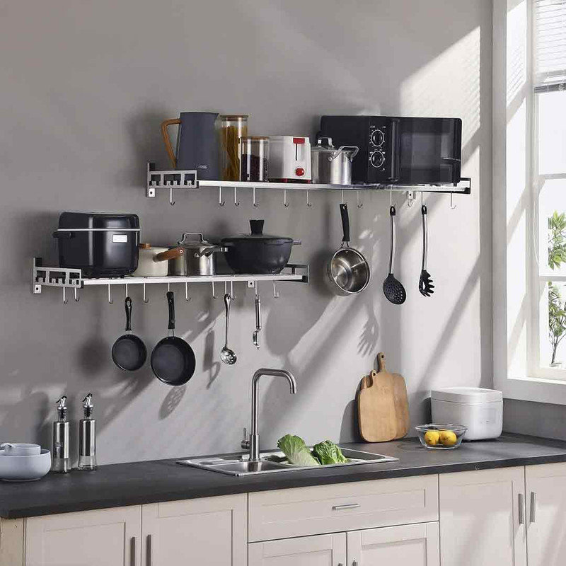 Mint Pantry® Stainless Steel Rectangle Wall Mounted Pot Rack | Wayfair