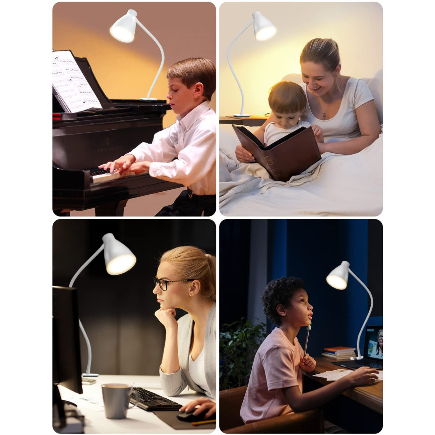 Wrought Studio Desk Lamp Reading Light LED Clamp Lamp With Auto Off ...