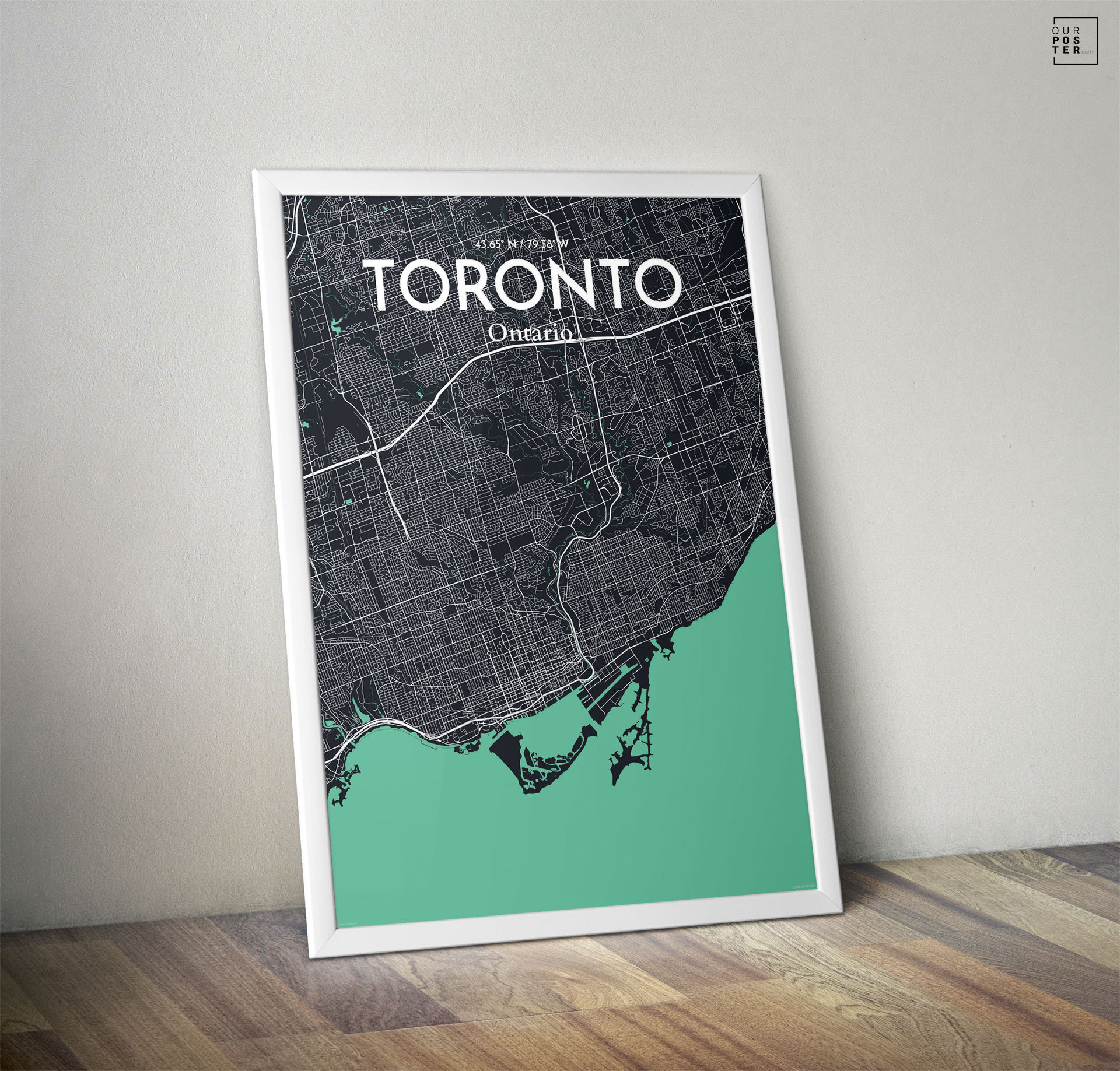 OurPoster.com 'Toronto City Map' Graphic Art Print Poster in Dream ...
