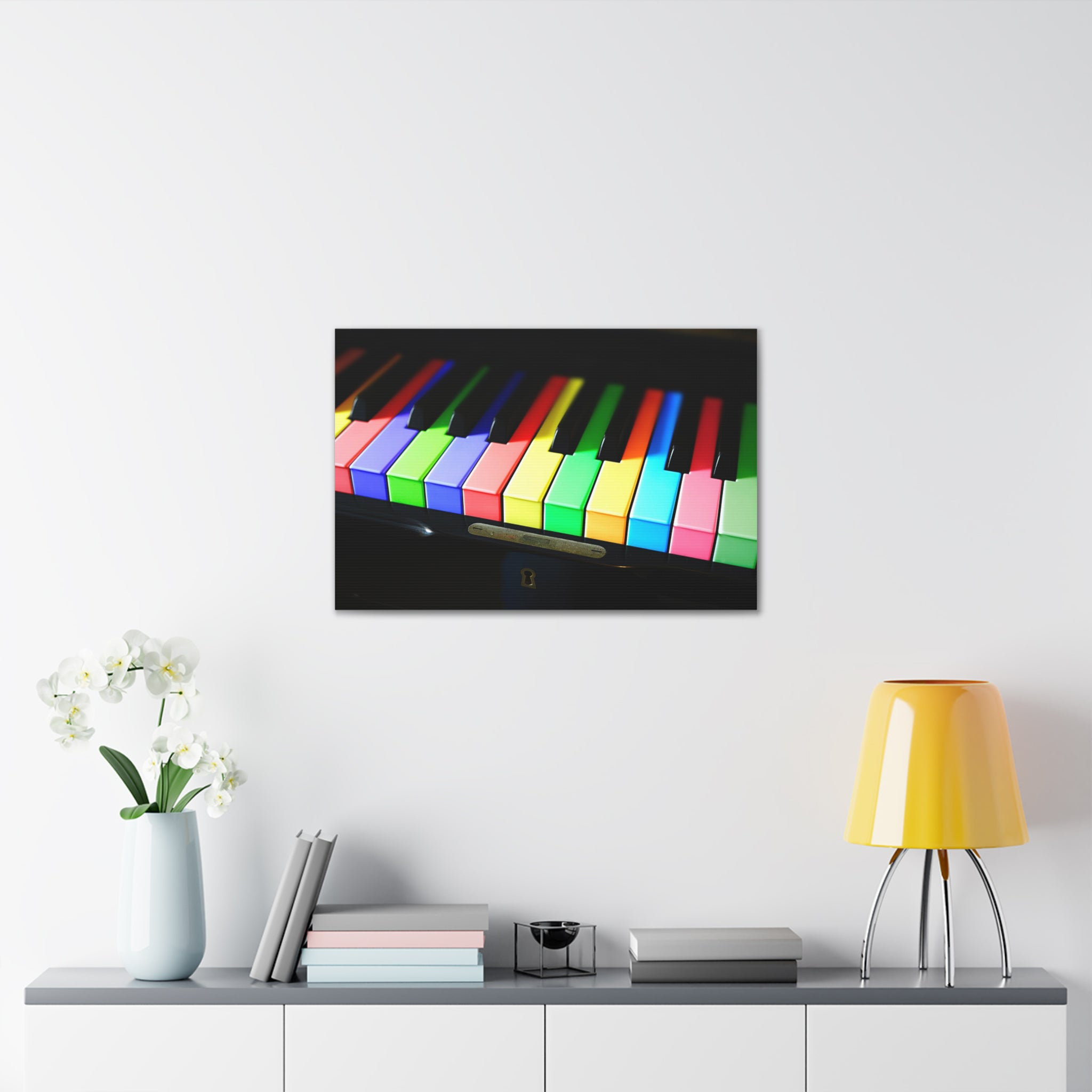 Ebern Designs Piano Keys Painted in Color Music Lover's Delight Piano ...