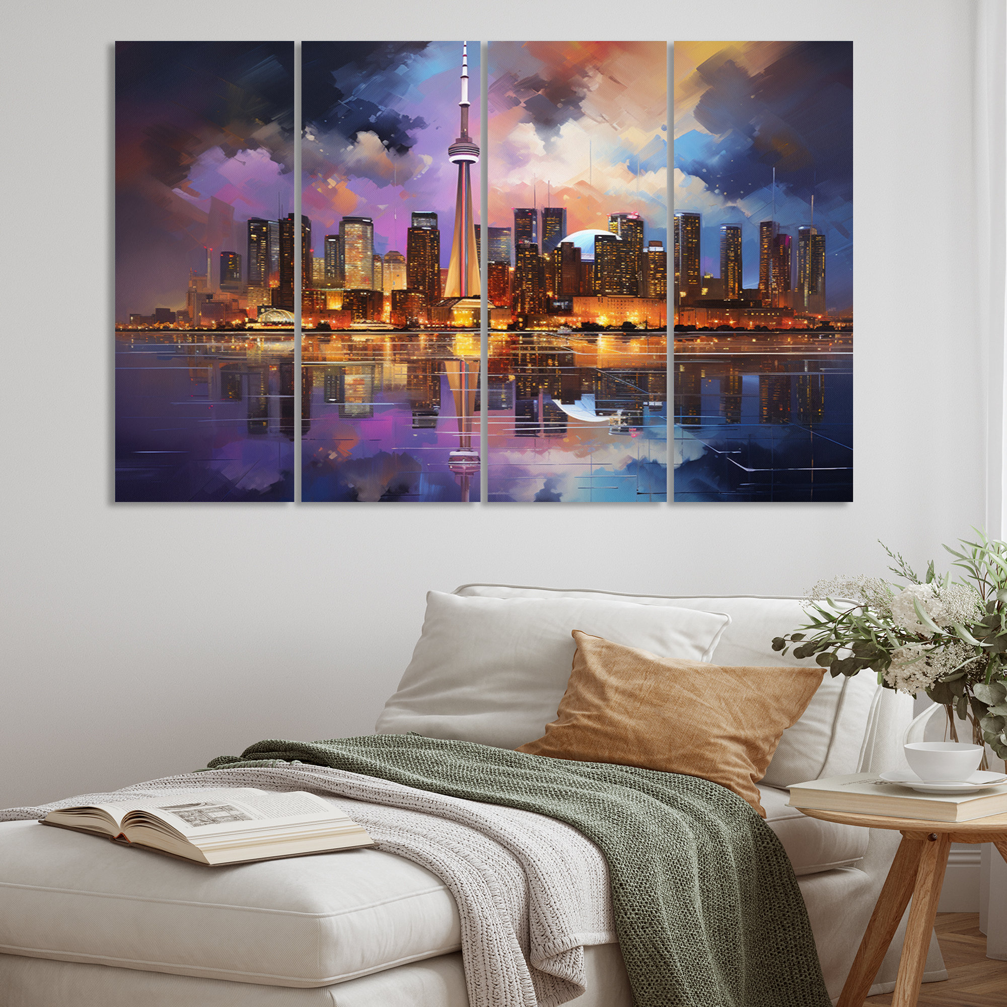 Design Art Canada Toronto Reflections II - Canada Canvas Wall Art - 4 ...