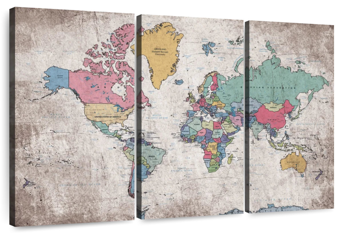 Trinx Keiri Geographic World Map III | Wayfair