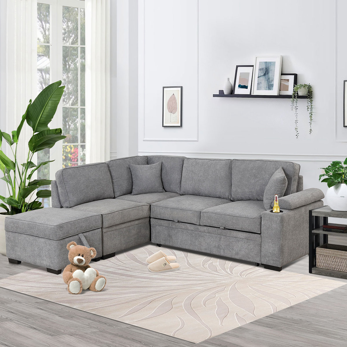 Latitude Run® Modern Sofa Pull Out Couch Sleeper Sofa Comfy Couch Sofa Beds Living Room Couch ...