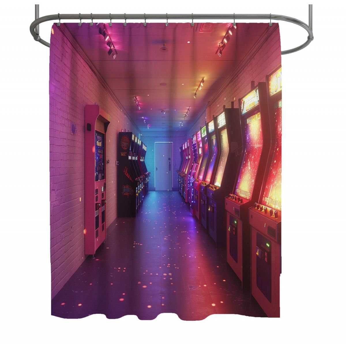Bayou Breeze Arcade Shower Curtain - Entertainment Bathroom Decor ...