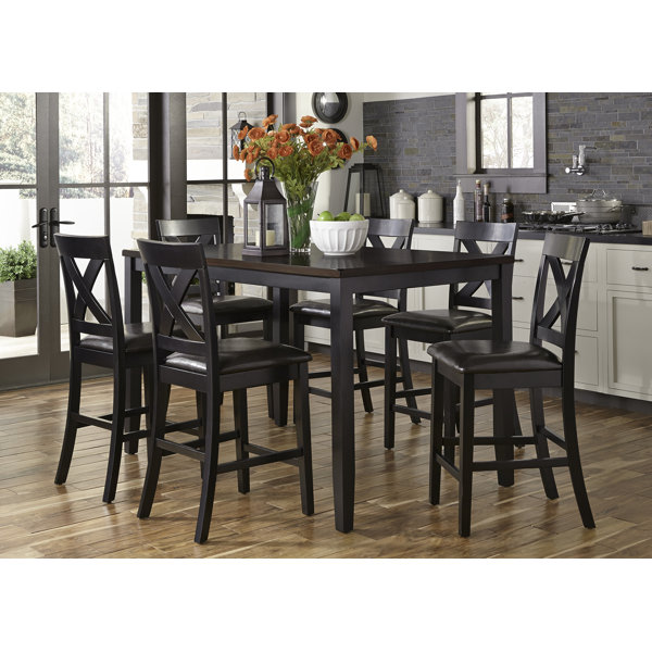 Three Posts™ Ketron 6-Piece Counter Height Dining Set w/ Upholstered ...