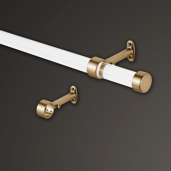 Mode Acrylic Collection 1 1/8 in Diameter Curtain Rod Set with End Cap ...