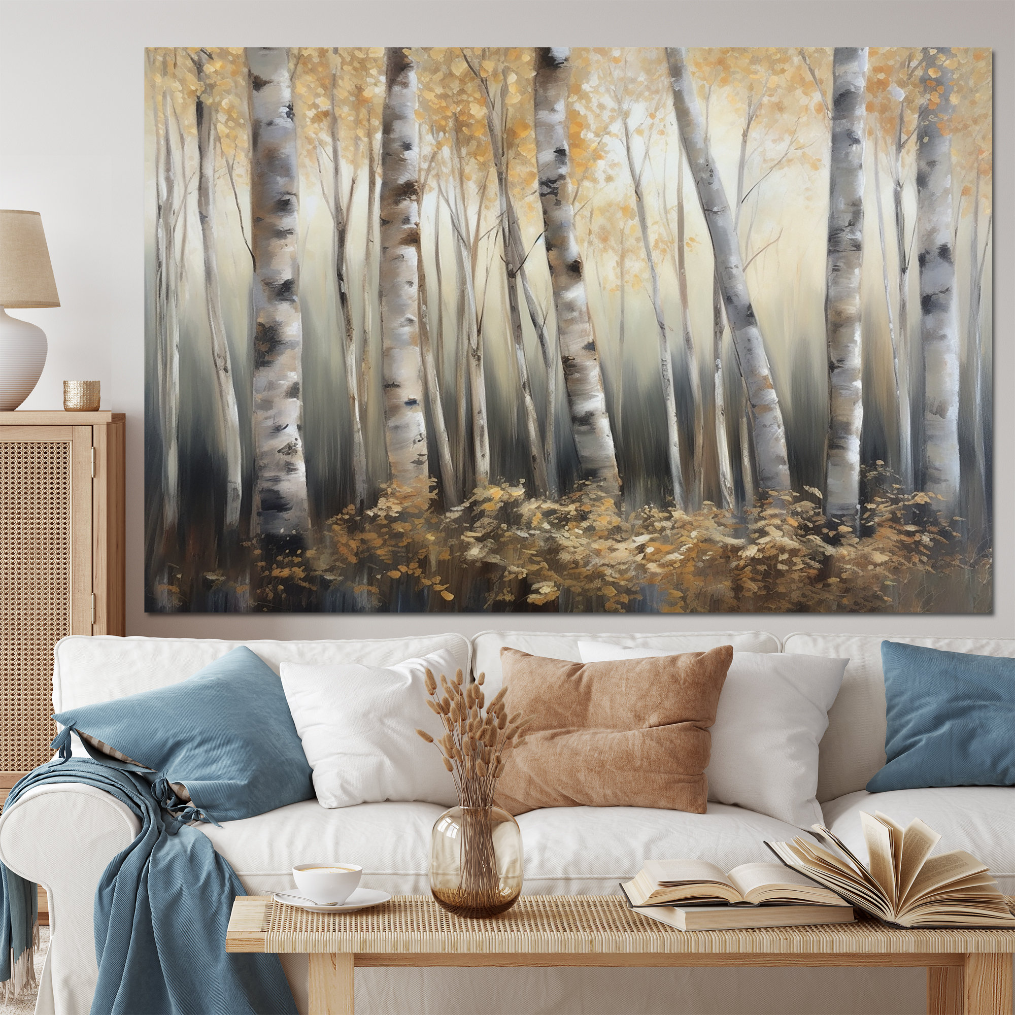 Design Art Birch Tree Forest Wonderland III - Tree Wall Art Prints ...