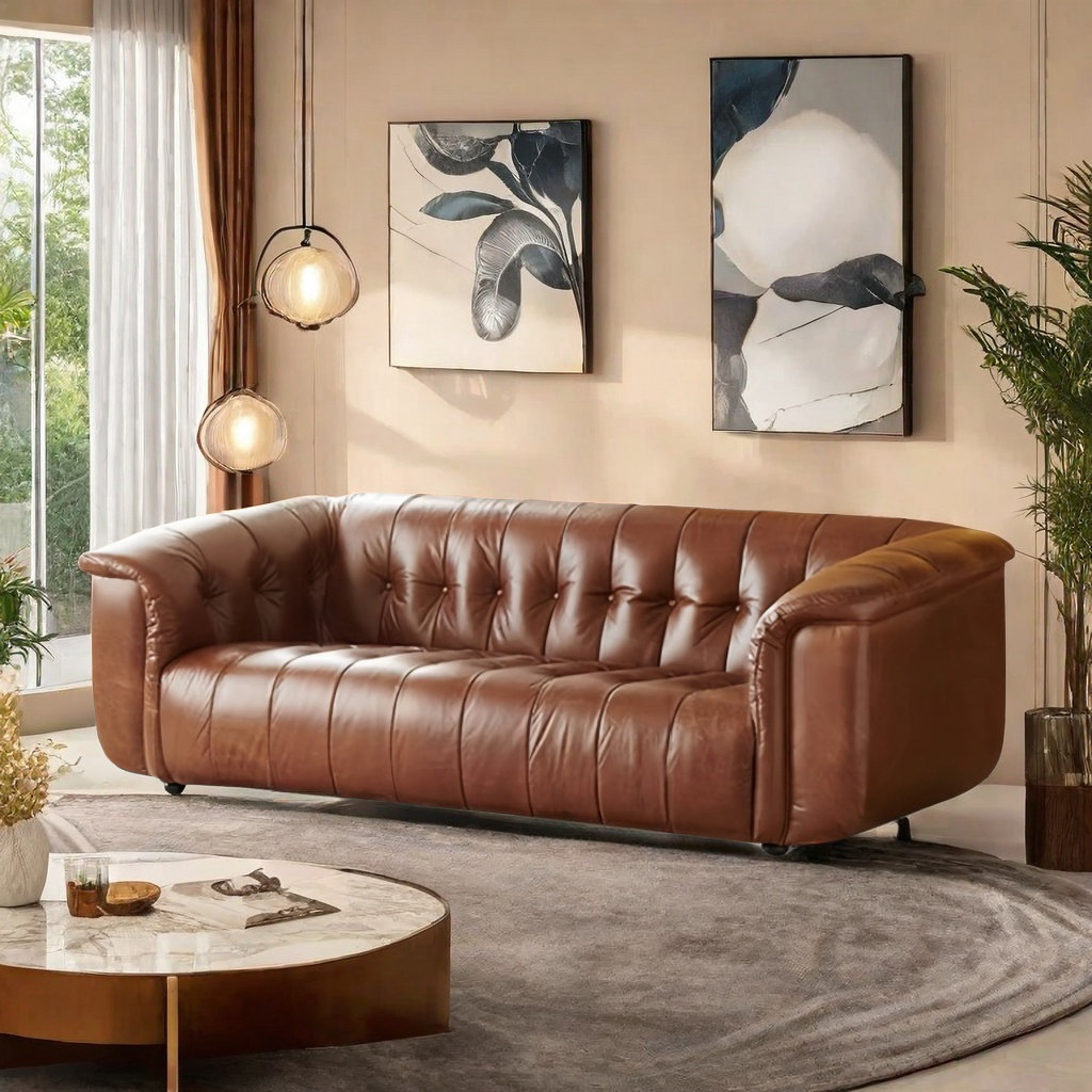 Danbenla design American Retro Light Luxury Brown Sofa - Wayfair Canada