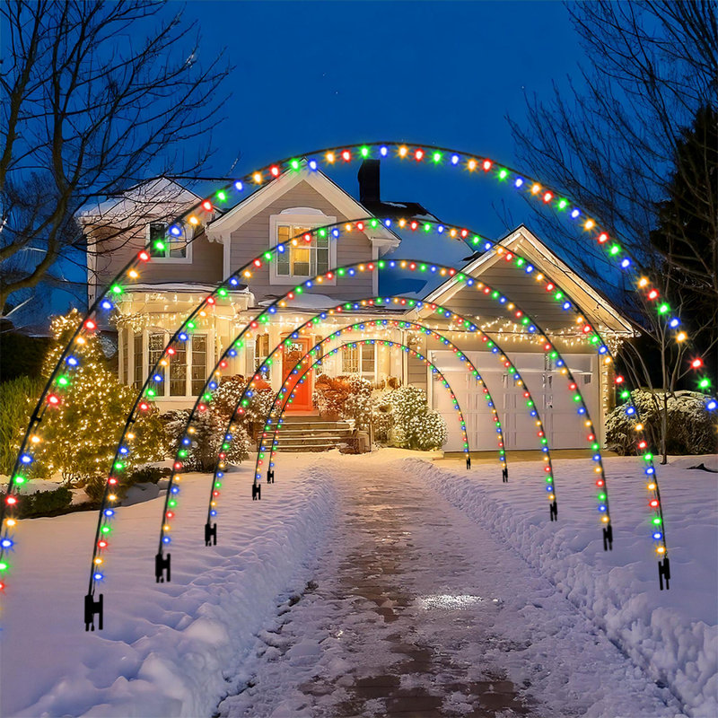 Arlmont & Co. Christmas Light Arch for Pathway - 6 Arches | Wayfair
