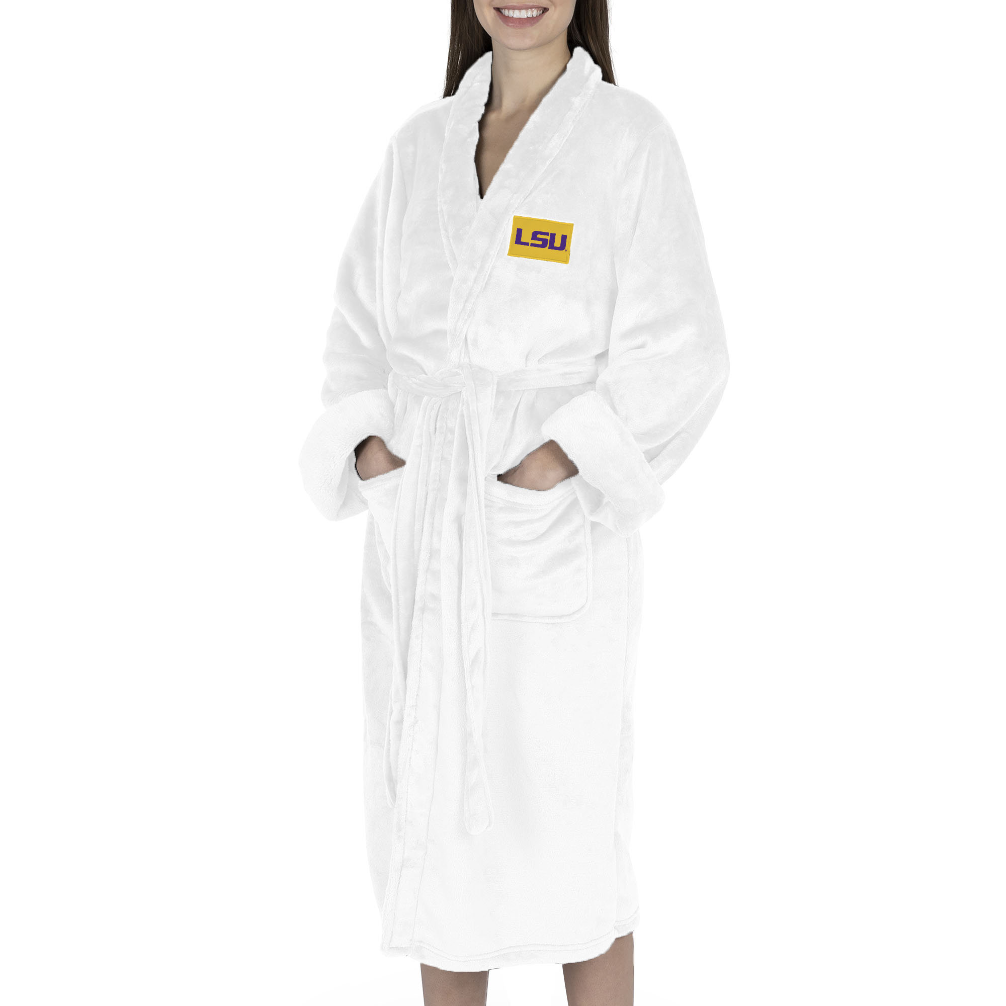 Canora Grey NCAA LSU Tigers White Out Silk Touch Robe, Sport Fan ...