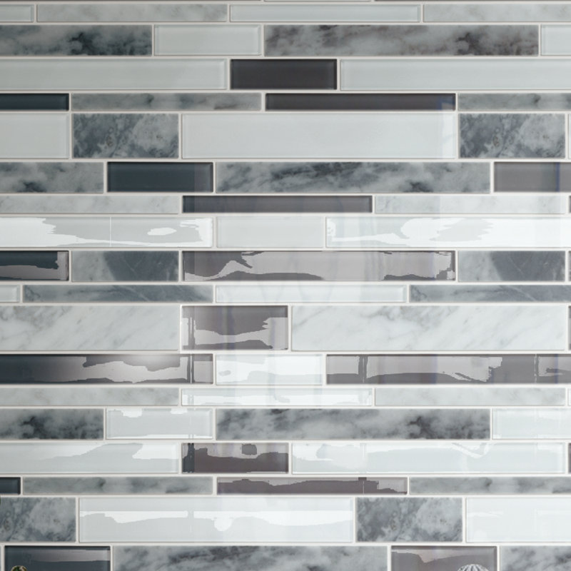 Speed tiles 1'' W x 3'' L Natural Stone Peel and Stick Mosaic Tile ...