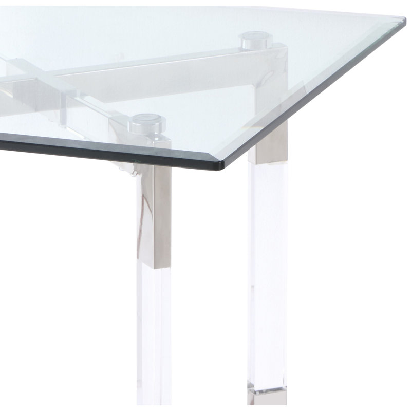 Orren Ellis Yasmin Floating Acrylic Lamp Table Base w/ Steel Accents ...