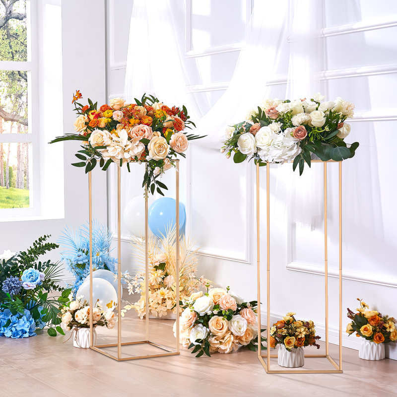 VEVOR 31.5inch High Metal Wedding Flower Stand with Acrylic Shleves ...