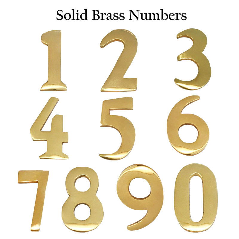 Addresses of Distinction Williamsburg 2" H Brass Self-Adhesive House ...