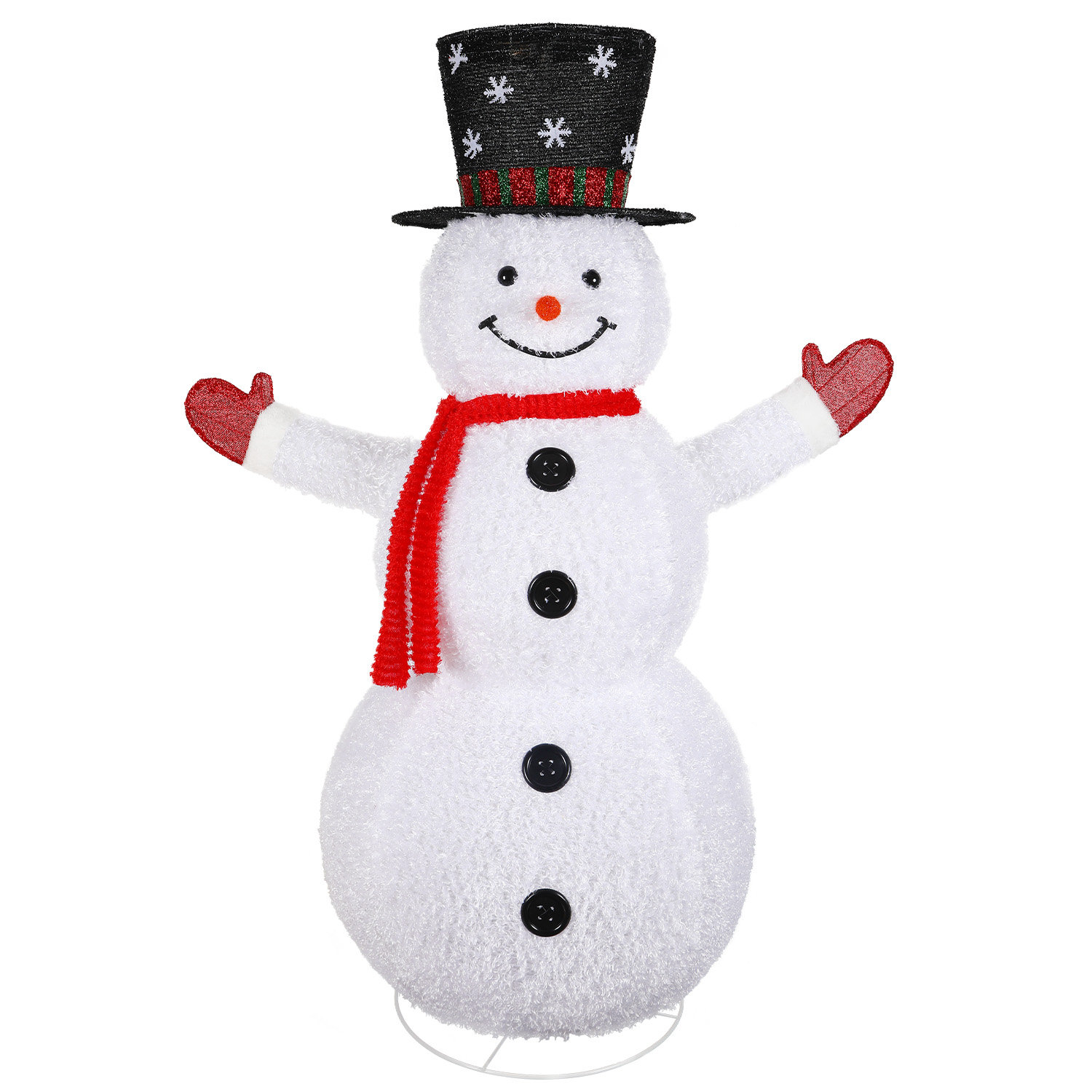 The Holiday Aisle® Plush Snowman Christmas Decoration, Lighted With ...