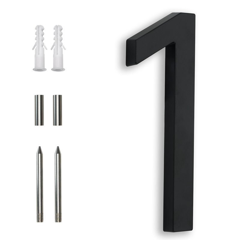 AMOBRO 7" H Metal House Number Flush or Floating Mount, Clean Finished ...