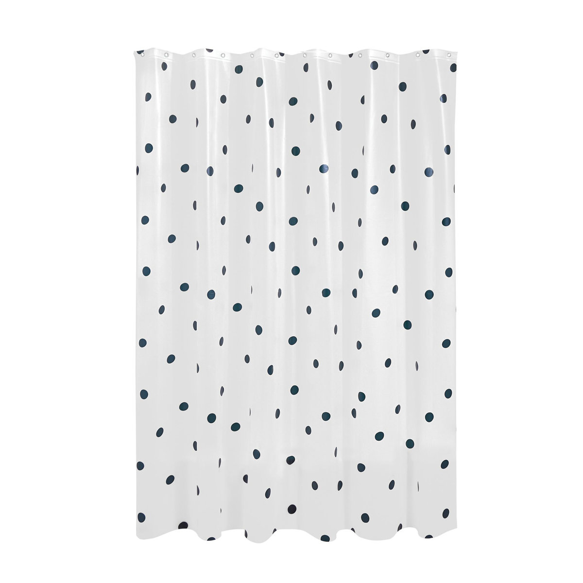 iDesign Dots Waterproof PEVA Shower Curtain with 12 Metal Grommets - 72 ...