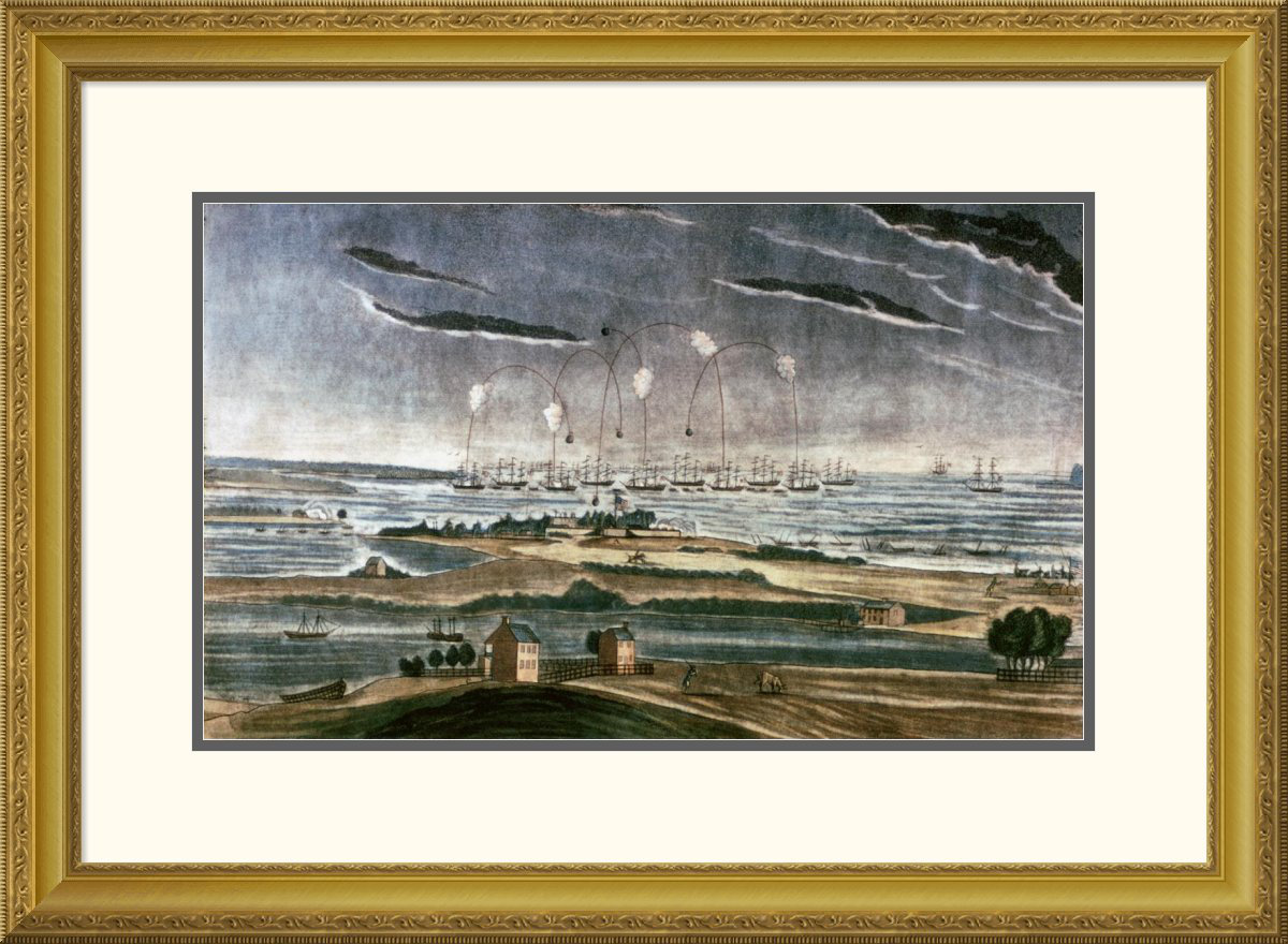 Global Gallery 'Bombardment of Fort Mchenry' by John Bower Framed ...