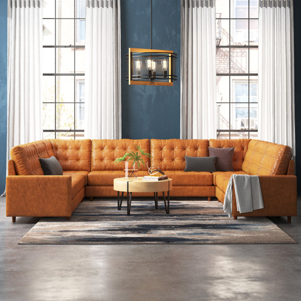 Steelside™ Nikolas 8 - Piece Faux Leather Sectional - Wayfair Canada