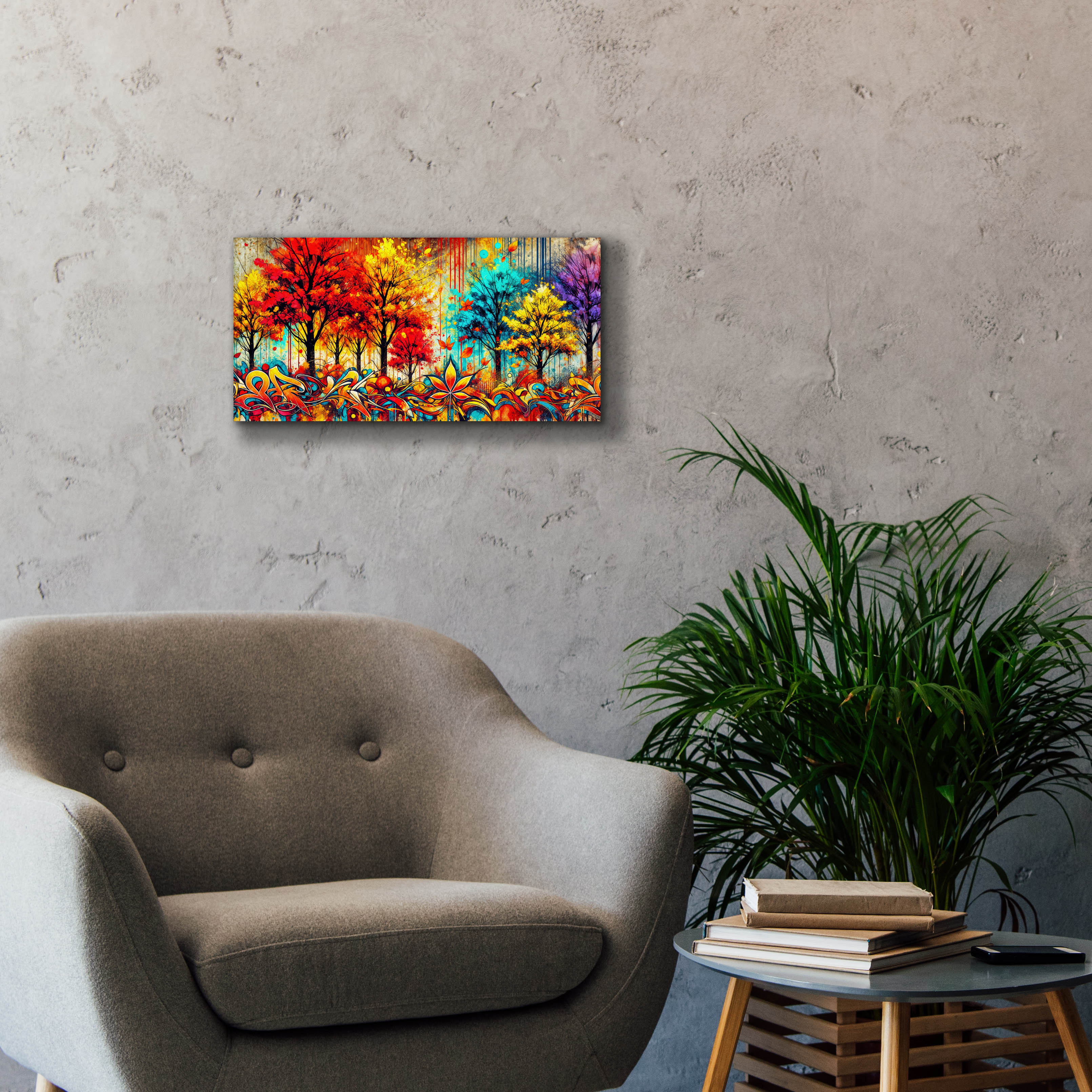 Millwood Pines 'Fall Foliage Graffiti' by Rey Klimt Canvas Wall Art ...