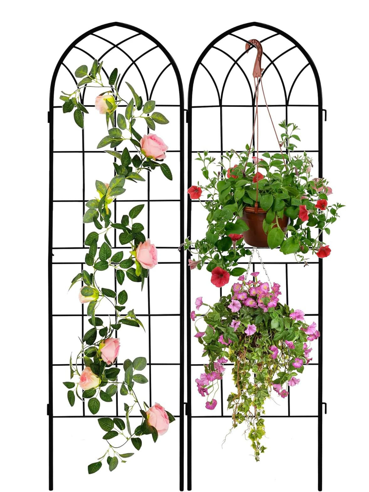 Lark Manor™ 2 - Pack of 71x20in Rustic Iron Arch - Decorated Garden ...