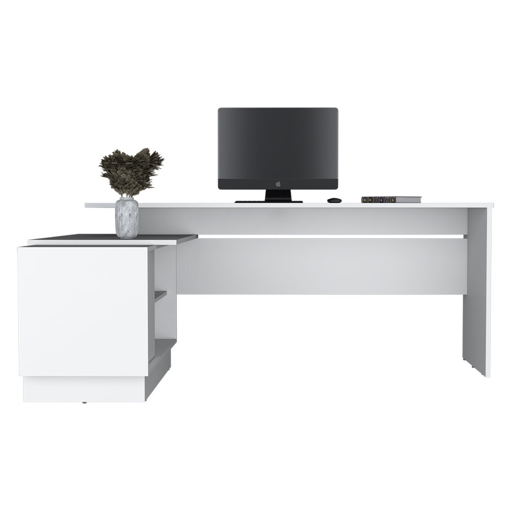 Wrought Studio™ L-shaped Desk Farrell, Office, White | Wayfair