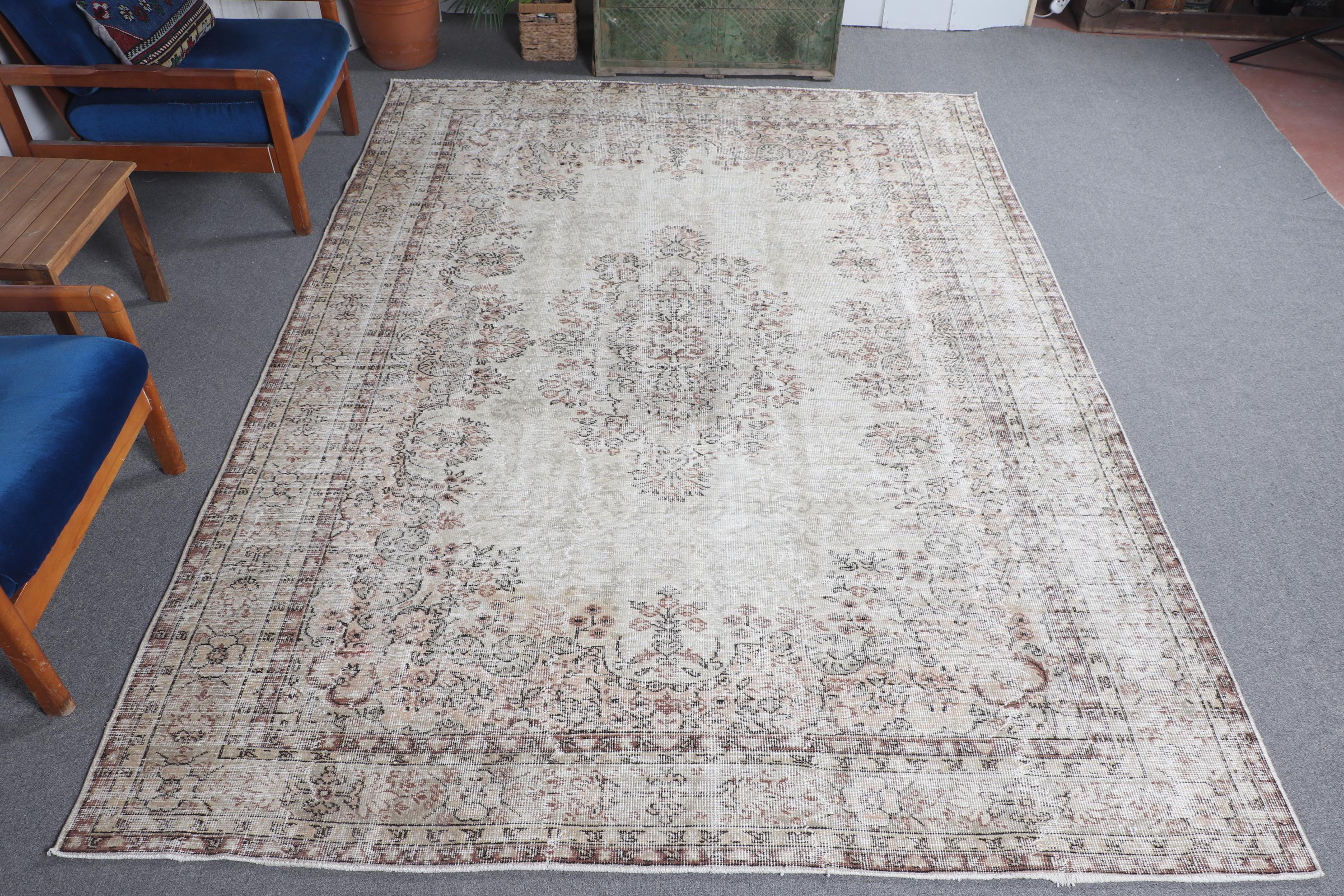 Ophelia & Co. Large Vintage Turkish Anatolian Rug - Beige Handwoven Rug ...