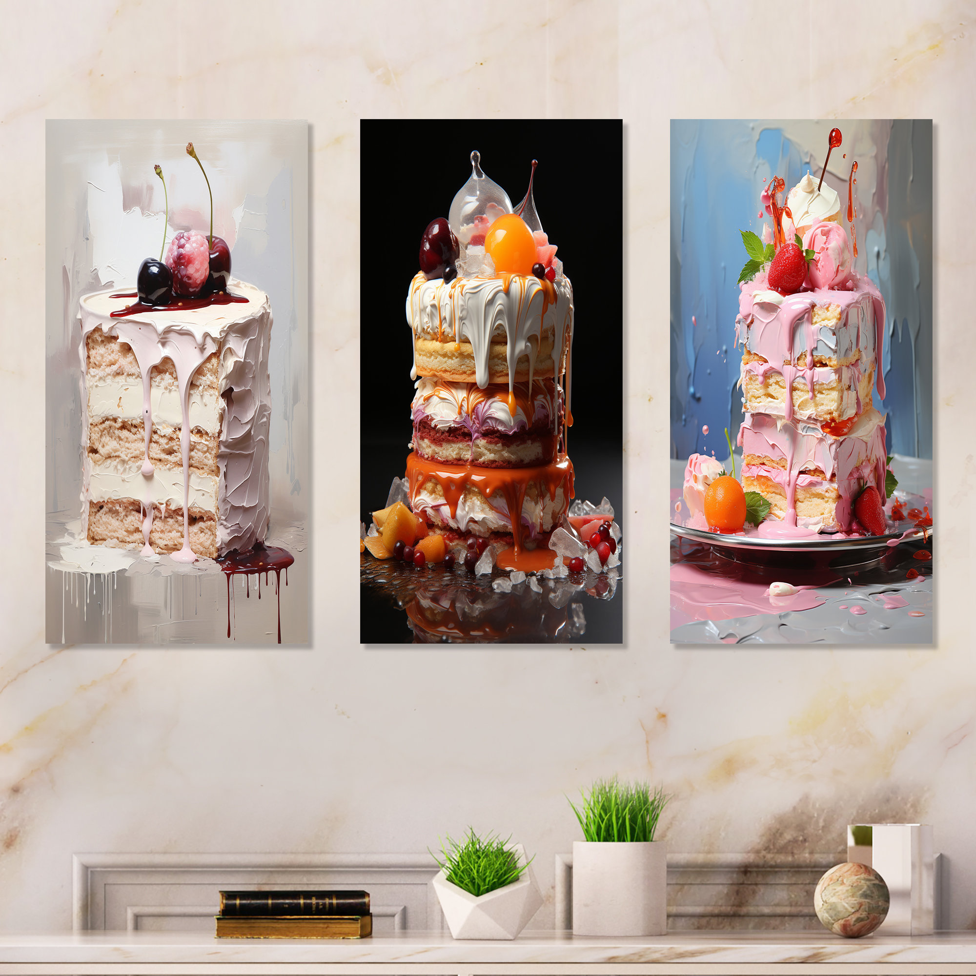 Latitude Run® Popart Cake Dessert - Desserts Metal Wall Art Living Room ...