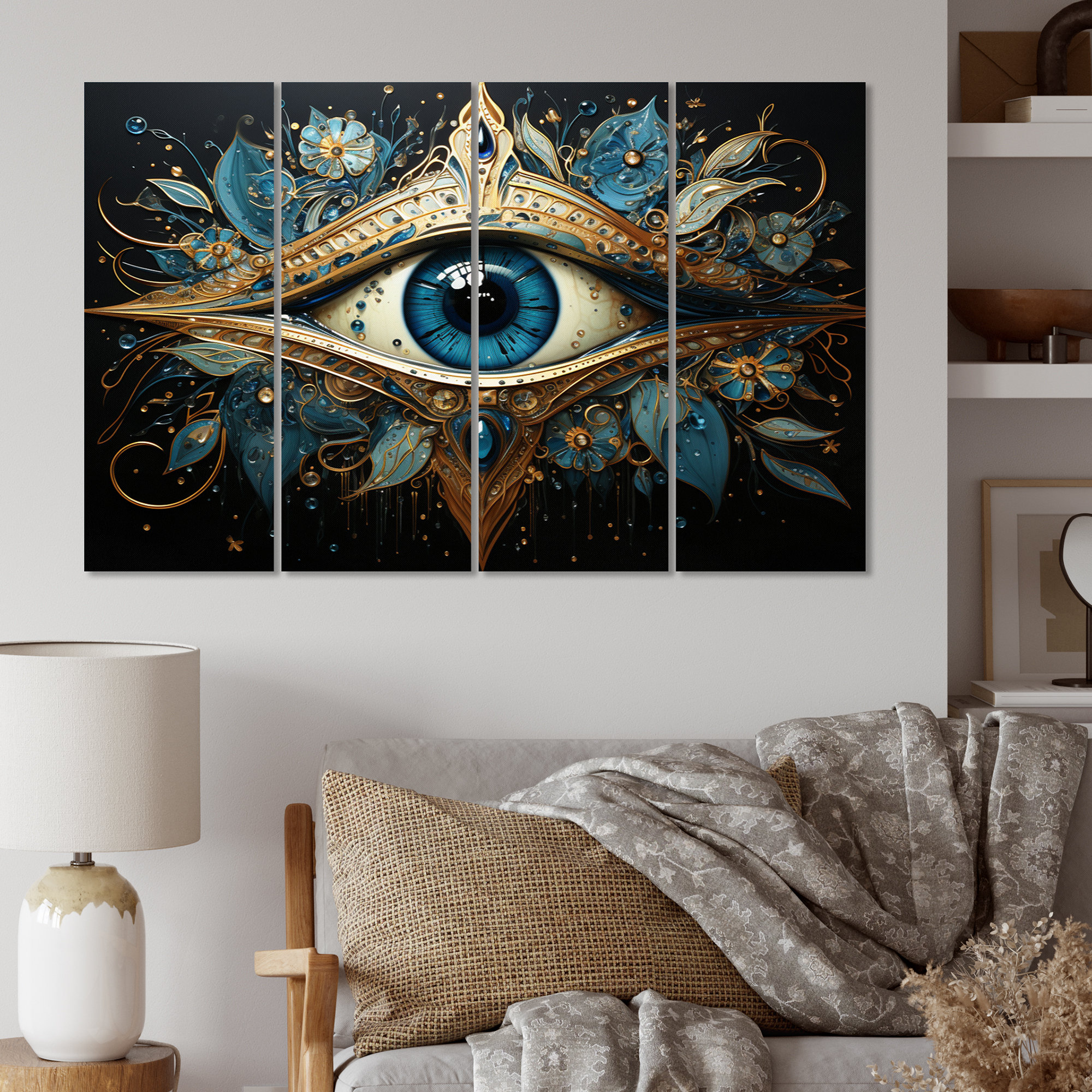 Wrought Studio Judaism Hamsa Blessings Eye I - Spiritual Canvas Wall ...