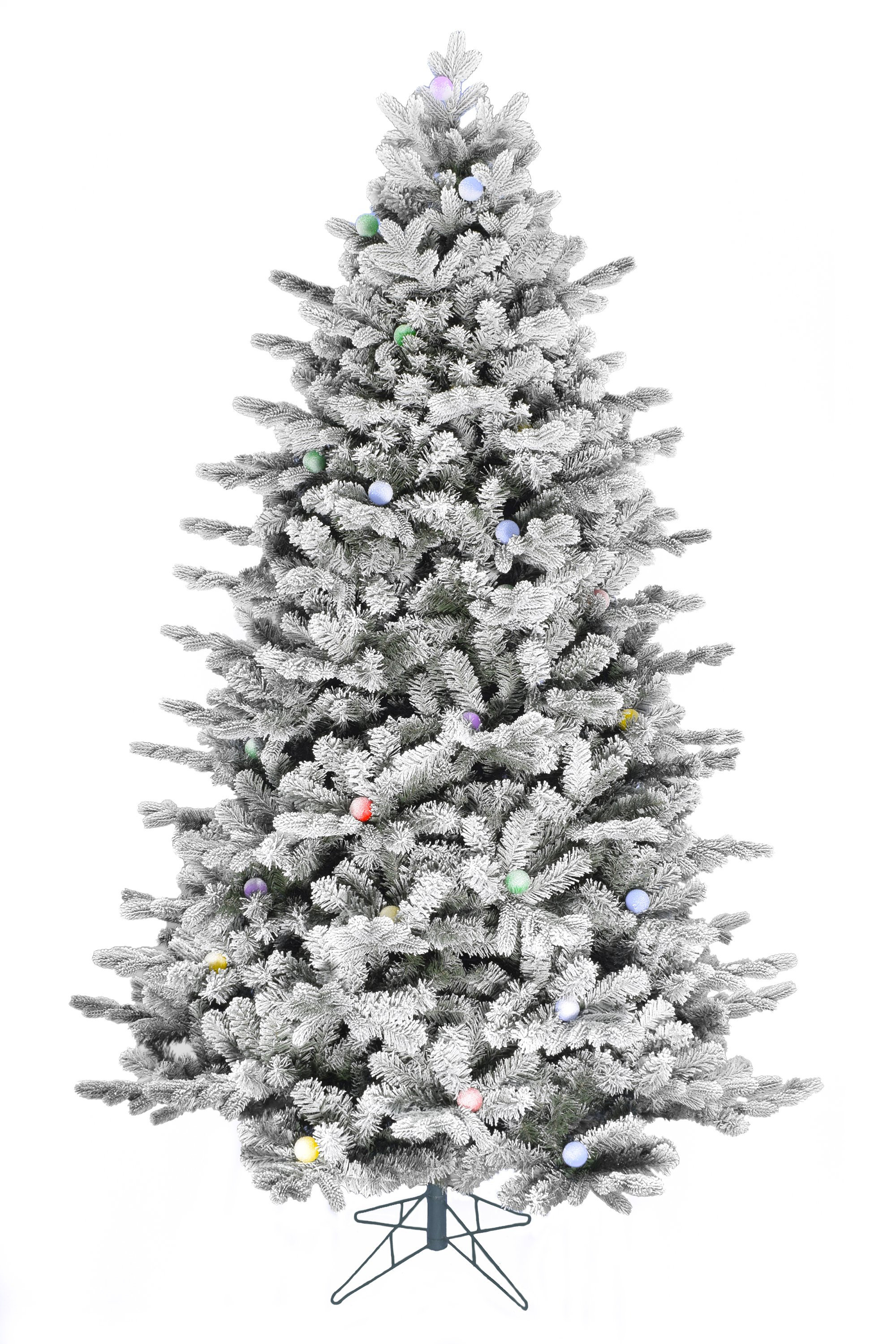 The Holiday Aisle® 5' Pre-Lit Large Bulb Snow Flocked Grand Noble Fir ...