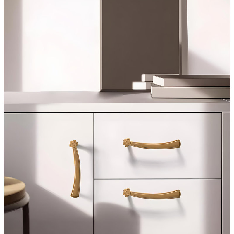 Infinitee Green Cute Cat Paw Print Handle, Screw Installation | Wayfair