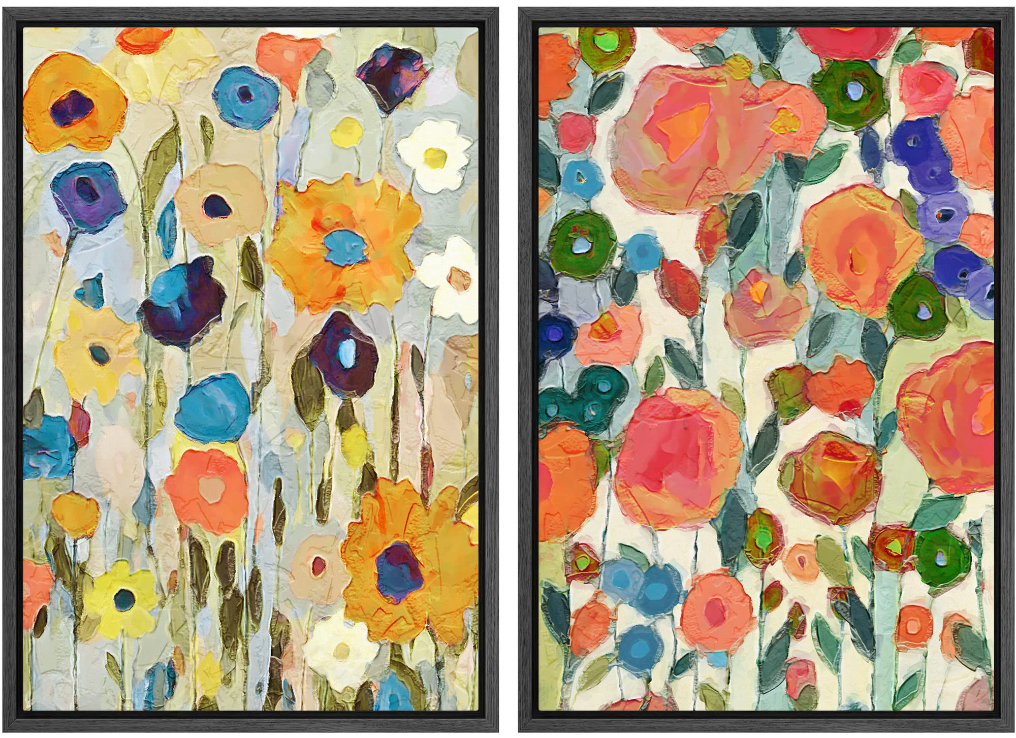 wall26 Abstract Neon Poppy Daisy Flower Collage Nature Wilderness ...