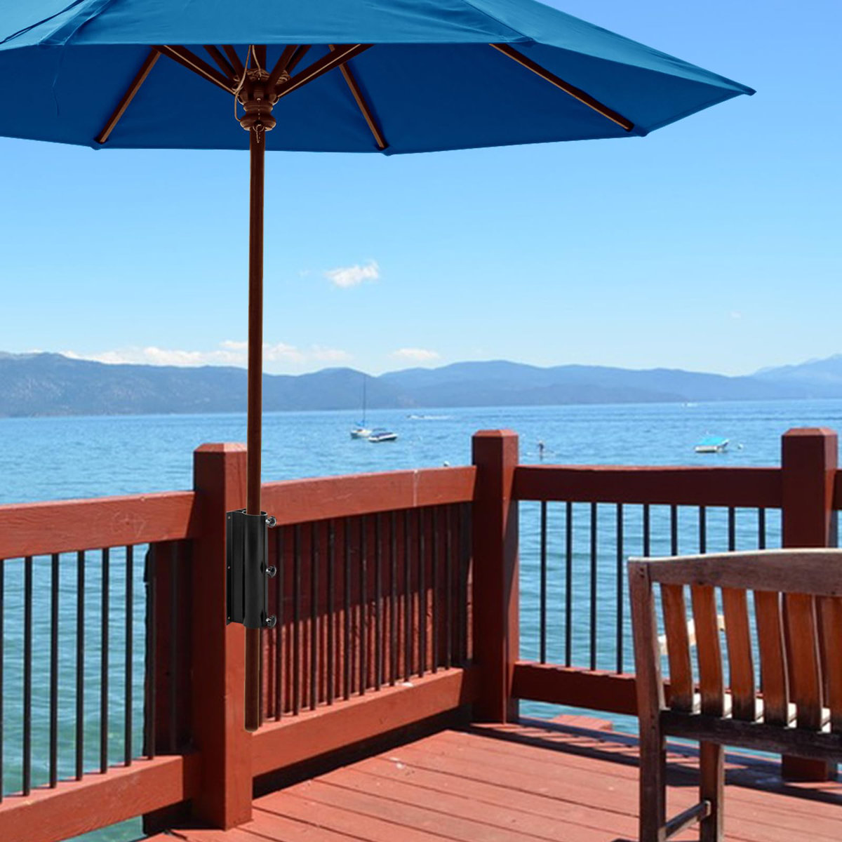 Arlmont & Co. Adjustable Outdoor Parasol Base Metal Parasol Clip ...